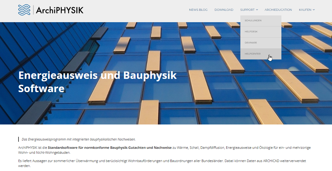 Erste Hilfe im ArchiPHYSIK Helpcenter - ArchiPHYSIK