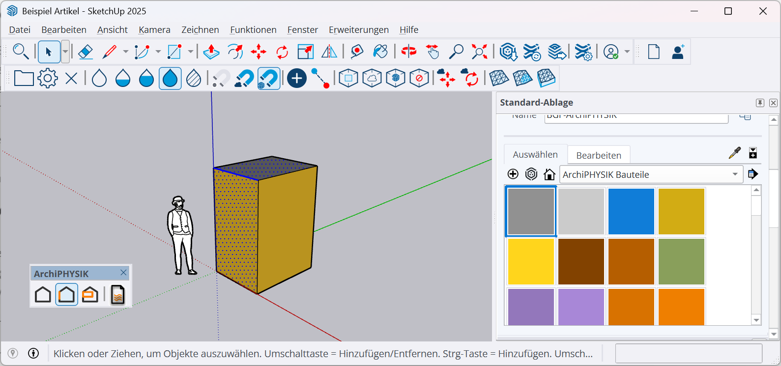 SketchUp 2025 - Workaround: Entfernung der APH Einfärbung vermeiden - ArchiPHYSIK